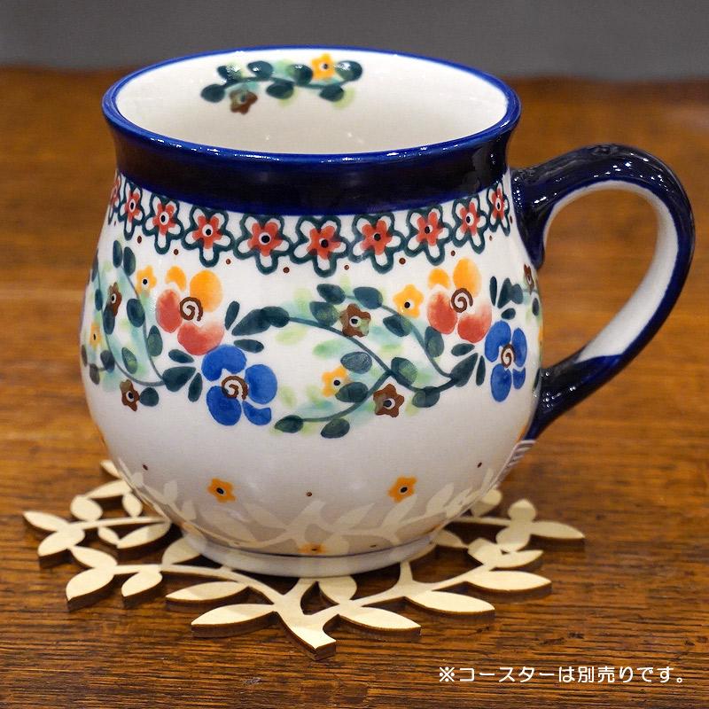 ポーランド陶器 ポーリッシュポタリー 「Millena」 マグカップ大（約360ml） M0117-B1 花かんむり : m0117-b1 ...