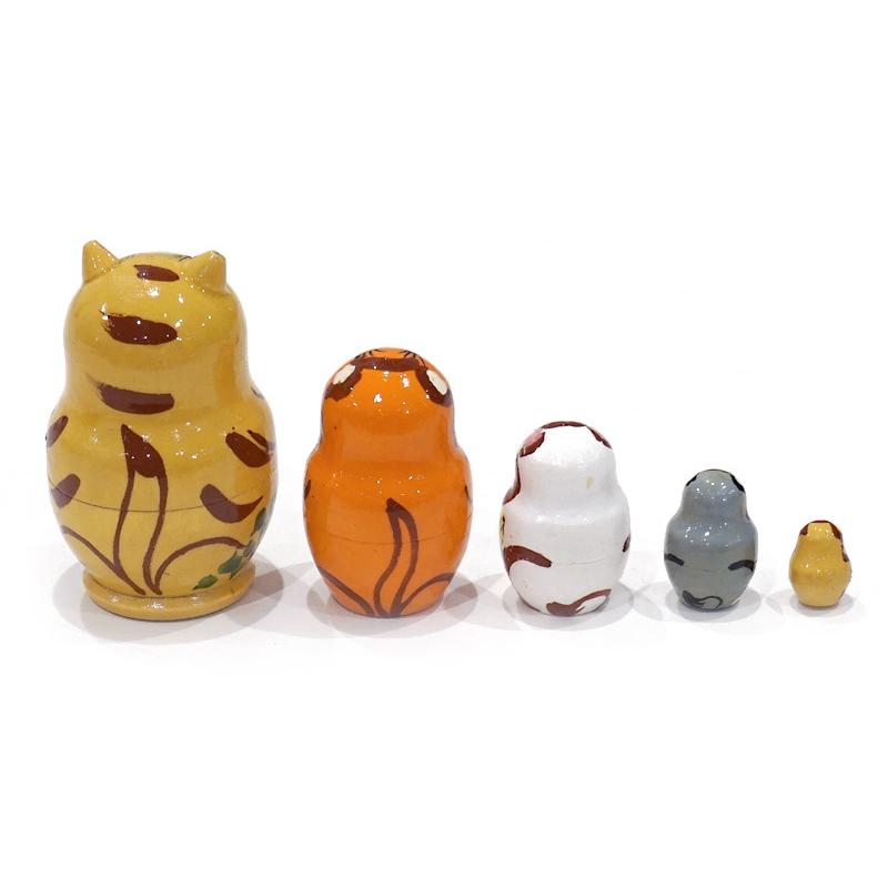 ロシア ミニマトリョーシカ ネコ/茶（5P） MAT-088 : mat-088 : 輸入雑貨～カランフィル(旧店名 トプカプ) - 通販 - Yahoo!ショッピング