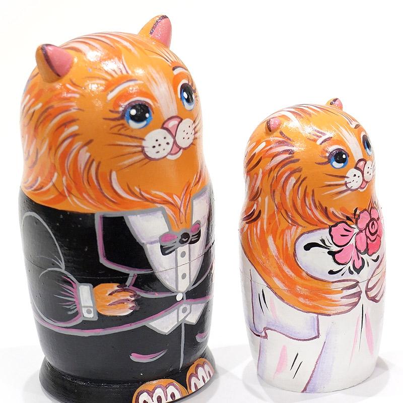ロシア ウェディング猫マトリョーシカ（5P） MAT-099 : 輸入雑貨～カランフィル(旧店名 トプカプ) - 通販 - Yahoo!ショッピング