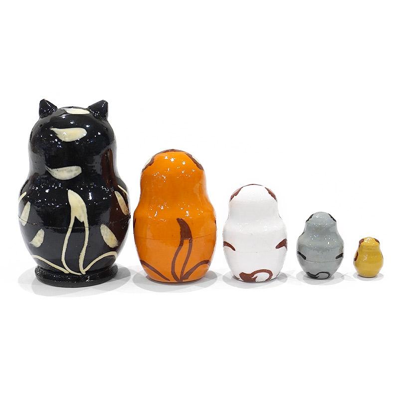 ロシア ミニマトリョーシカ ネコ/黒（5P） MAT-160 : 輸入雑貨～カランフィル(旧店名 トプカプ) - 通販 - Yahoo!ショッピング
