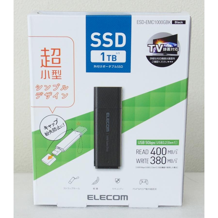 ELECOM エレコム ESD-EMC1000GBK ブラック 1TB 外付けポータブルSSD USBメモリサイズ 新品 : トップワン ヤフーショッピング店 - 通販 - Yahoo!ショッピング