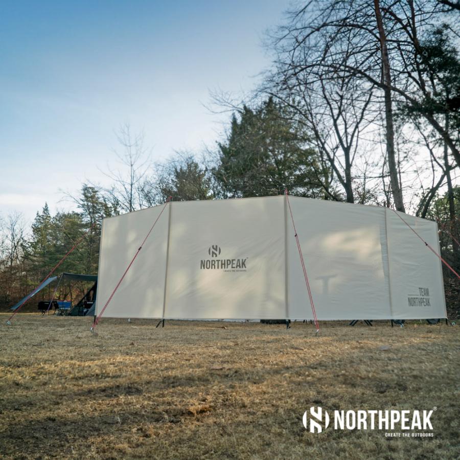 ノースピーク NOPK WIND BREAK SOY MILK 韓国ブランド ウインドスクリーン 陣幕 防風 コンパクト ホワイト メッシュ ...