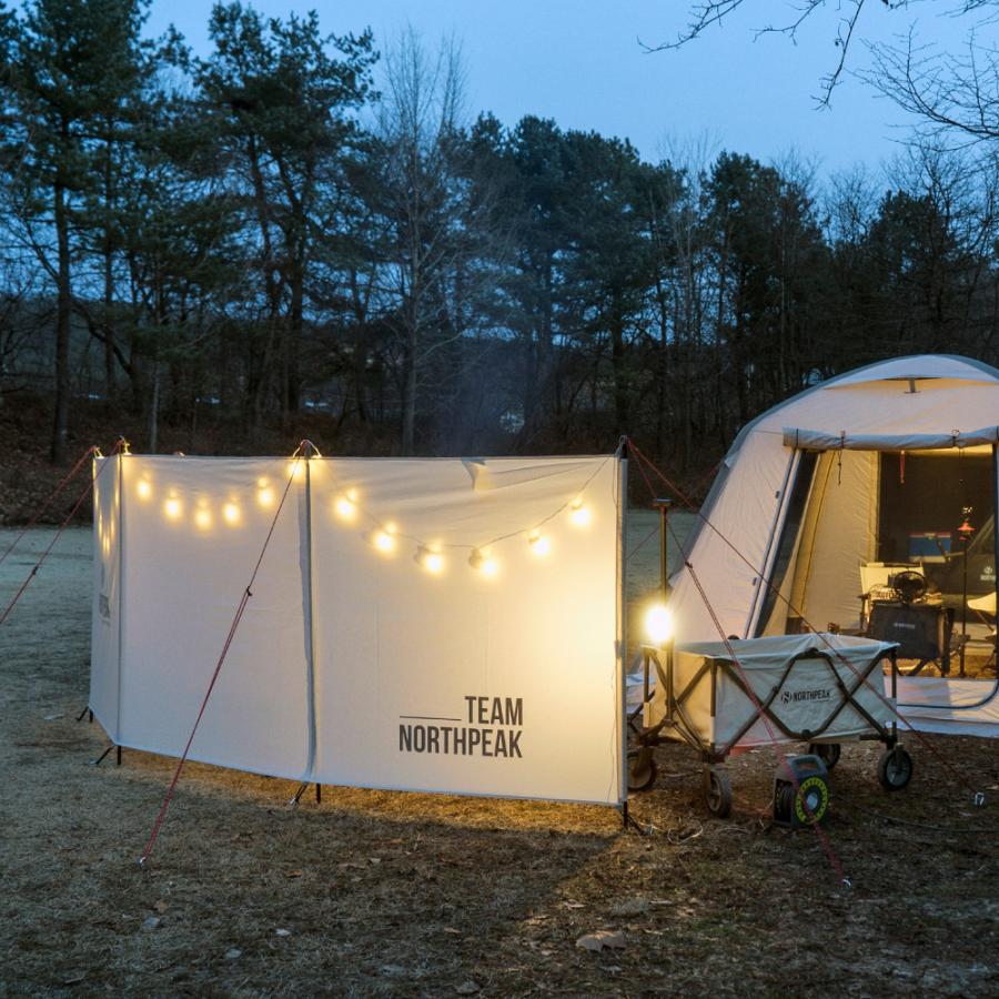 ノースピーク NOPK WIND BREAK SOY MILK 韓国ブランド ウインドスクリーン 陣幕 防風 コンパクト ホワイト メッシュ ...