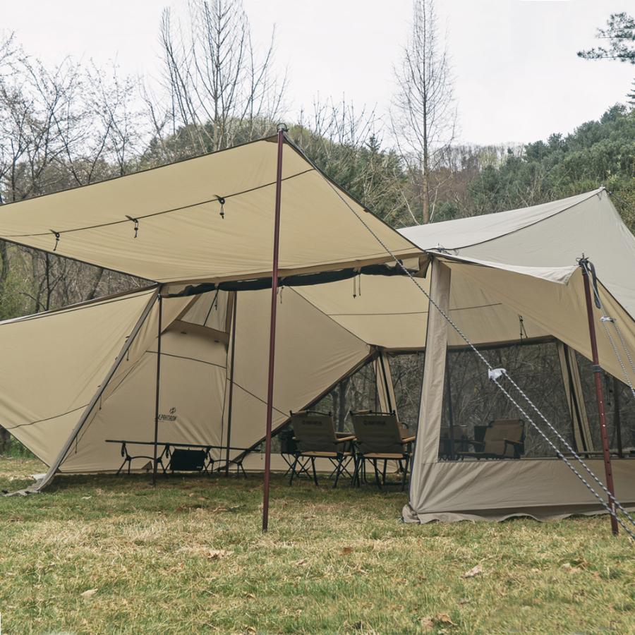 ノースピーク Northpeak OCTA SHELL OLIVE GRAY 韓国ブランド ファミリーテント シェルター テント 10人用 ...