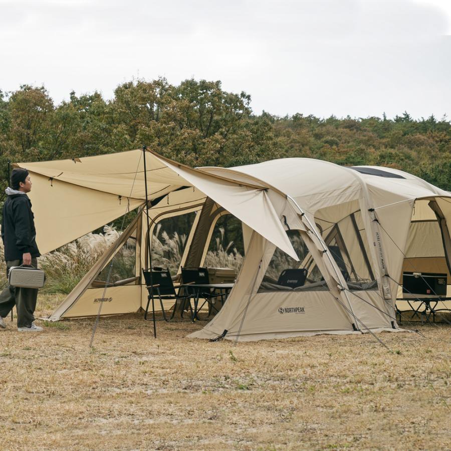 ノースピーク Northpeak ACADIA MAX OLIVE SAND 韓国ブランド 2ルームテント エアテント ファミリーテント 6人 ...