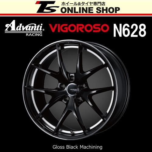 アドヴァンティレーシング ヴィゴロッソ N628 8.5J-19インチ (35) 5H PCD112 Gloss Black ...