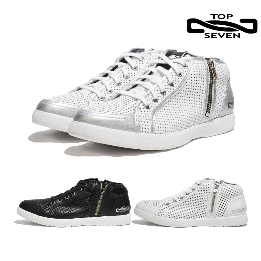 TOP SEVEN（トップセブン） スニーカー TOP SEVEN T7-AT2103-S WHITE BLACK WHITE/SILVER ...