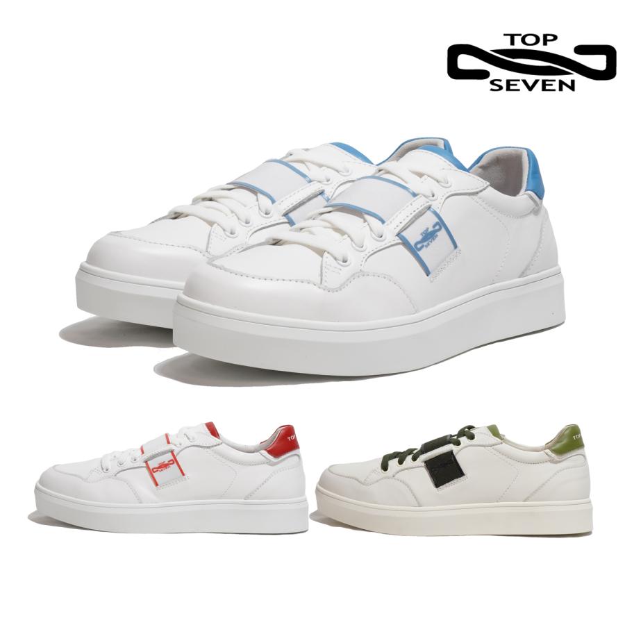 TOP SEVEN トップセブン スニーカー T7-S501 BAY CREAM/OLIVE WHITE/BLUE WHITE/RED メンズ ...
