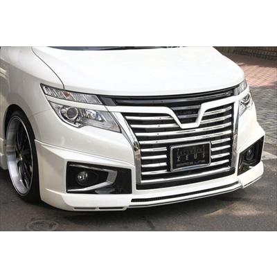 M'z SPEED エルグランド E52 Highway STAR 後期 GRACE LINE フロントハーフスポイラー LEDdaylight ホワイト（大）付 素地 塗装済み : エアロ ...