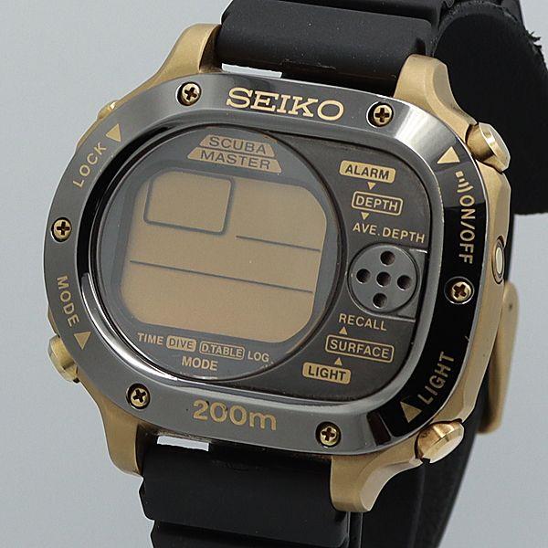 デッドストック級 箱付 セイコー QZ M725-5A00 スキューバマスター ダイバーズ 200M デジタル文字盤 メンズ腕時計 ...