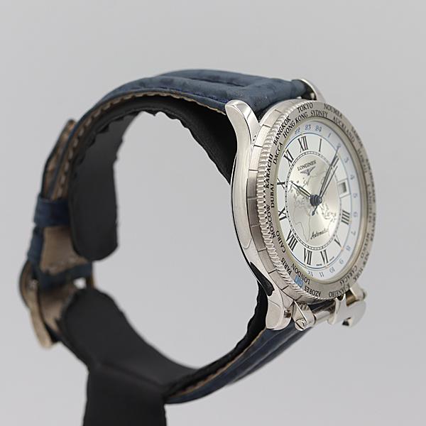 デッドストック級 箱付 稼働 美品 ロンジン リンドバーグ GMT L2.610.4 銀文字盤 デイト AT/自動巻 メンズ腕時計 ...