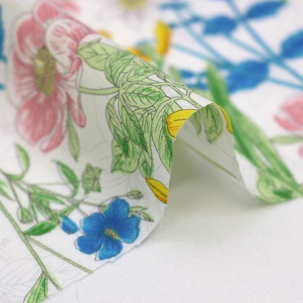 生地 布 80ローン 中花 パステル フラワー 草木 花柄 薄手 コットンローン 綿100％ 約110cm幅 205007 ゆうパケット4m ...