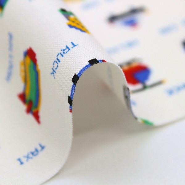 生地 布 色んな車 ドットカー ドット ファミコン風 オックス 綿100％ 約110cm幅 HSK656 ゆうパケット2m対応 10cm単位 ...