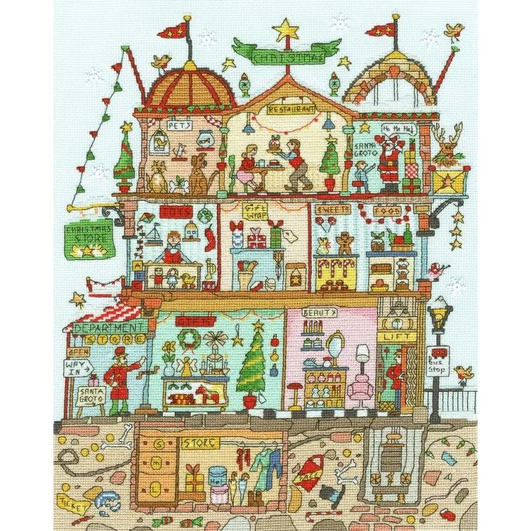 Bothy Threads クロスステッチ刺繍キット "Cut Thru' Christmas Department Store ...