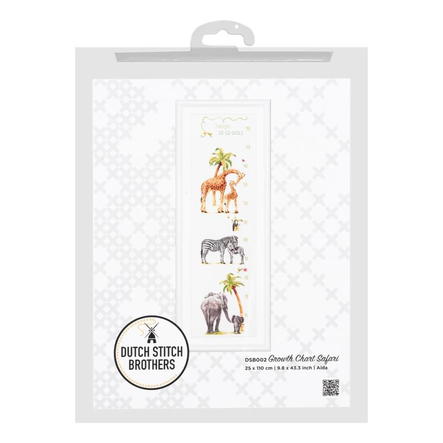 DUTCH STITCH BROTHERS クロスステッチ刺繍キット DSB002 "Growth Chart Safari" (サファリの身 ...