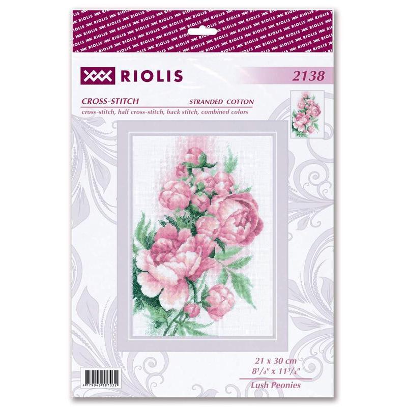 RIOLISクロスステッチ刺繍キット No.2138 "Lush Peonies" (牡丹) 【海外取り寄せ/納期30〜60日程度】 :riolis2138:HAND WORK とりい ...