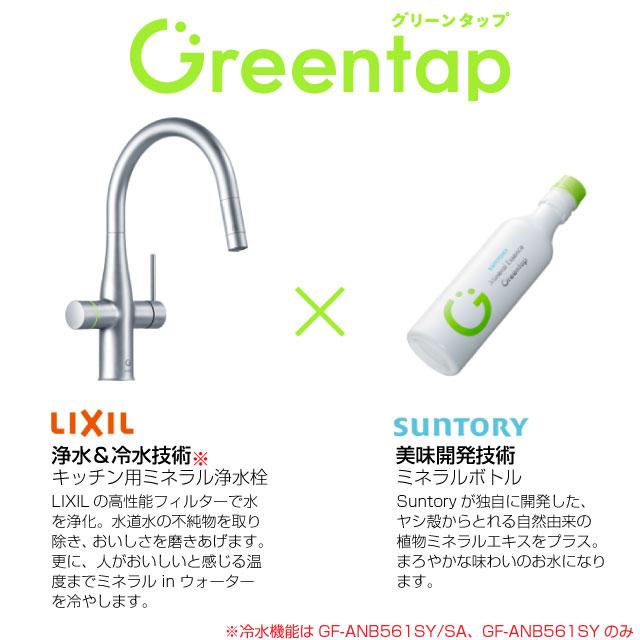 LIXIL グリーンタップ 冷水タイプ キッチン水栓 ビルトイン形浄水器 GF-ANB561SY ワンホールタイプ クロム 【工事対応不可】 : 家電と住宅設備の取替ドットコム - 通販 ...