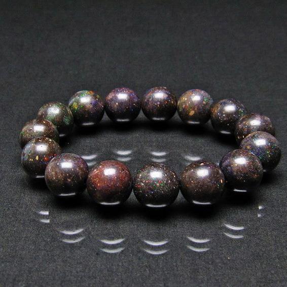 ブラックオパール ブレスレット 14mm 一点物 111-17782 : 天然石・パワーストーンの東昇 - 通販 - Yahoo!ショッピング