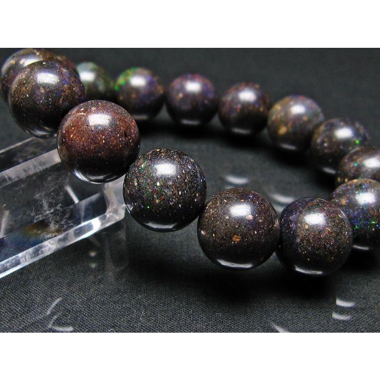 ブラックオパール ブレスレット 14mm 一点物 111-17782 : 天然石・パワーストーンの東昇 - 通販 - Yahoo!ショッピング