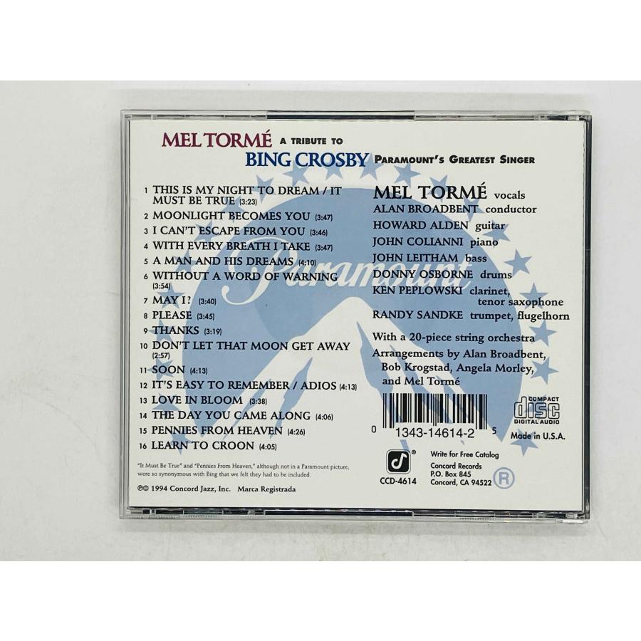 即決CD MEL TORME / A TRIBUTE TO BING CROSBY メル・トーメ ビング・クロスビーに捧ぐ CCD-4614 Z22 : TOTAL-CD-SHOP ヤフー店 ...