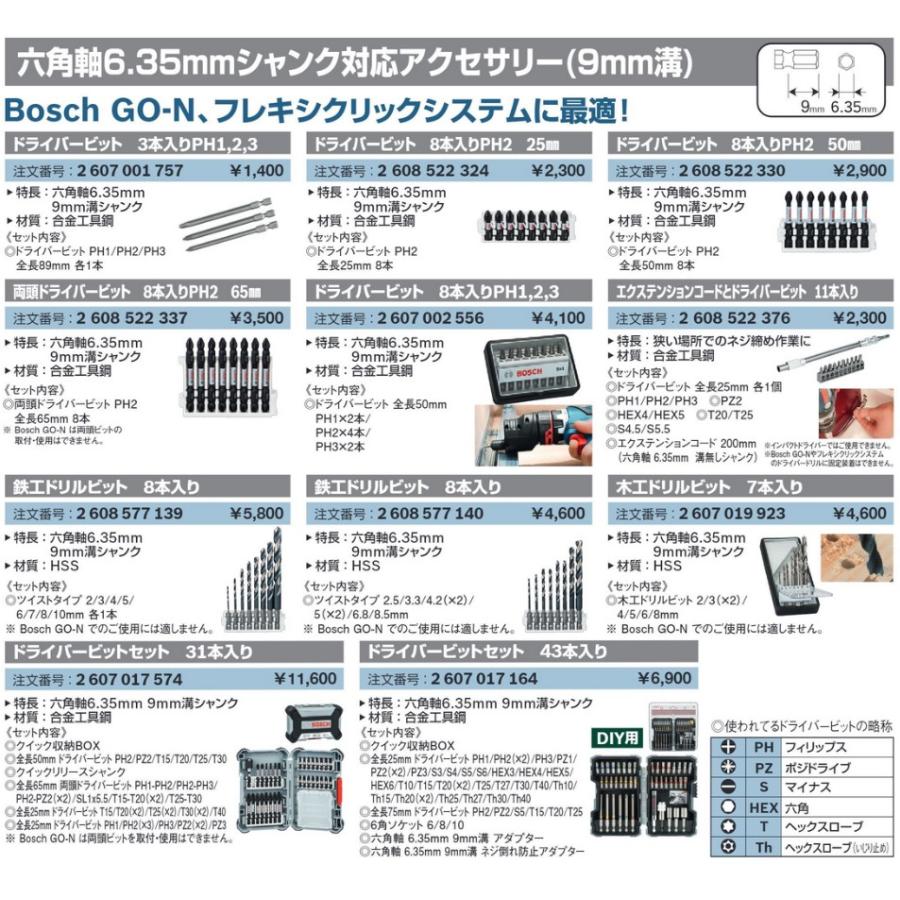 ボッシュ(BOSCH) ドライバービットセット(8本・六角軸6.35mm・9mm溝シャンク・PH2×25mm) 2608522324 : 3165140851145 : Total Homes ...