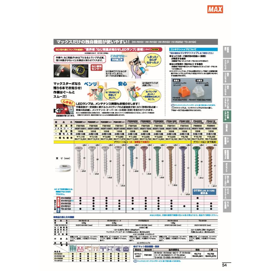 マックス マックス(MAX) ターボドライバ用連結ねじ 全長32mm径3.8mm 2箱(100本×20巻) PS3832MWシルバー FS97932 : Total Homes - 通販 ...
