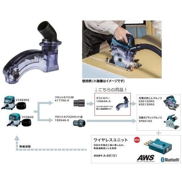 マキタ(makita) 無線連動集塵機+125mm充電式防塵丸鋸セット VC0840+KS513DRGX+A-66151+A-65115+198646-5 AWS ...