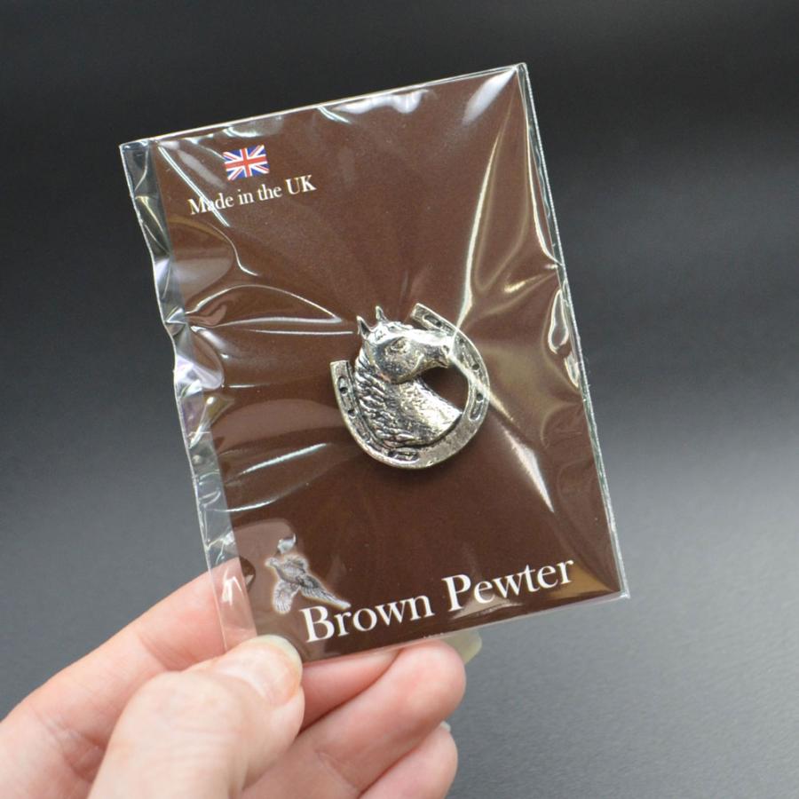 英国製 ピンバッジ 馬と蹄鉄 Brown Pewter :brownpewter-a62:英国雑貨トゥーシェ - 通販 - Yahoo!ショッピング