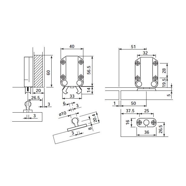 E3338 家具用扉開き防止ラッチ : TOUEI-PARTS - 通販 - Yahoo!ショッピング