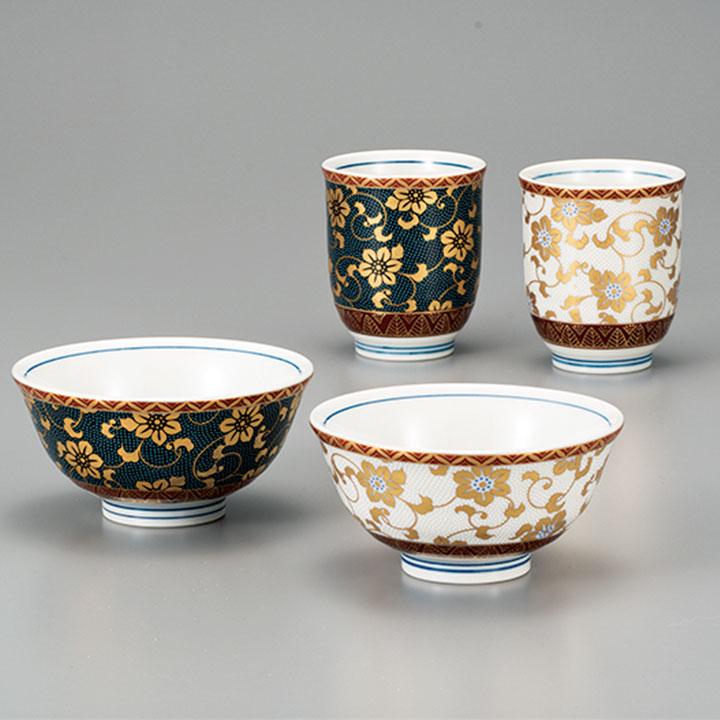 九谷焼 夫婦揃 鉄仙唐草 飯碗 湯呑 セット 人気 ギフト 贈り物 結婚祝い 内祝い お祝い ap7-0605 化粧箱入り : 使う・贈る 九谷焼専門店 陶らいふ - 通販 - Yahoo ...