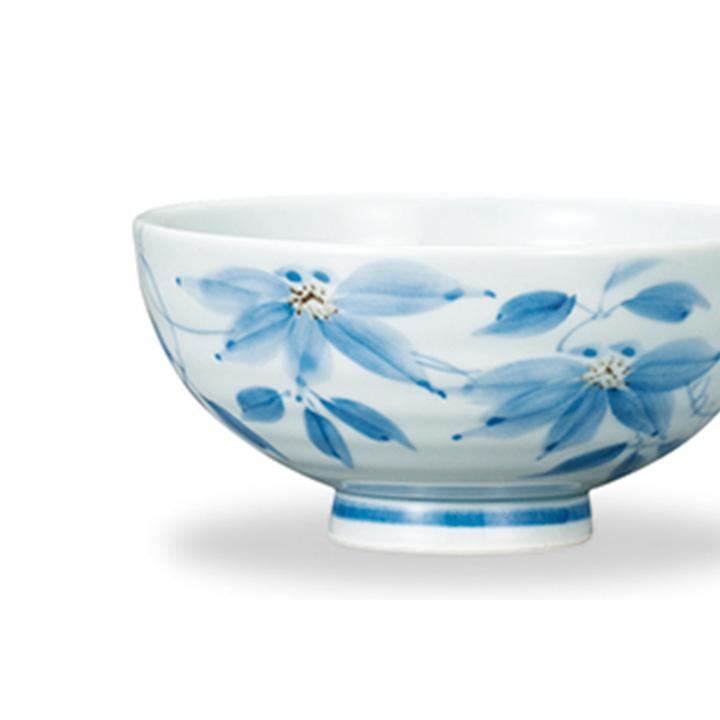 九谷焼 飯碗 染付鉄仙 人気 ギフト 贈り物 結婚祝い 内祝い お祝い ap7-0675 化粧箱入り : 使う・贈る 九谷焼専門店 陶らいふ - 通販 - Yahoo!ショッピング