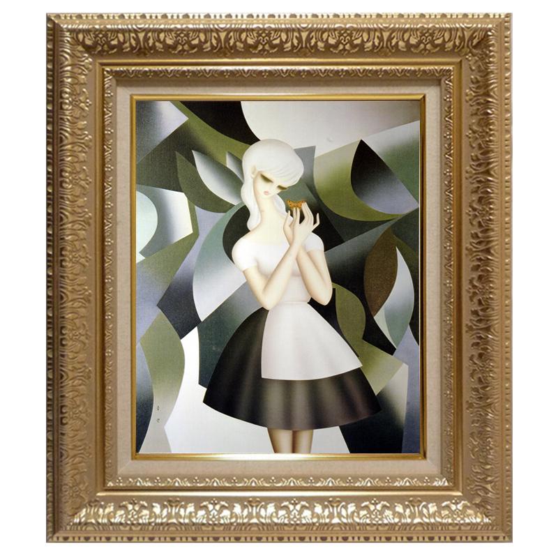 絵画 世界の名画シリーズ フレーム 額縁付 東郷 青児 「蝶 絵画 世界の名画シリーズ フレーム 額縁付 東郷 青児 「蝶