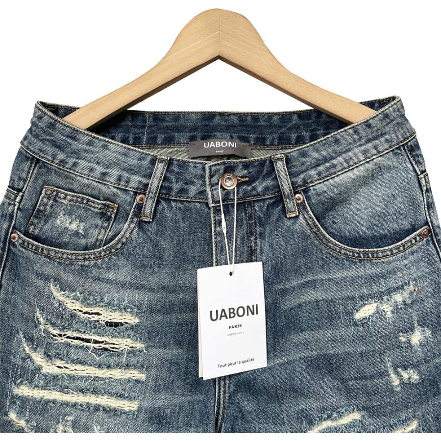 デニムパンツ EU製 UABONI ユアボニ パリ発 ソフト 通気 ヴィンテージ ダメージ ウォッシュ加工 ボトムス ジーンズ ズボン ストリート : 東祥 - 通販 - Yahoo!ショッピング