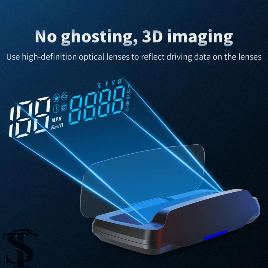 【並行輸入品】C7B 車 OBD HUD ヘッドアップディスプレイスピードメーターアラーム付き電圧計コンパス水温プロジェクターナビゲーションスマートフォンホルダー : T-マート Yahoo ...