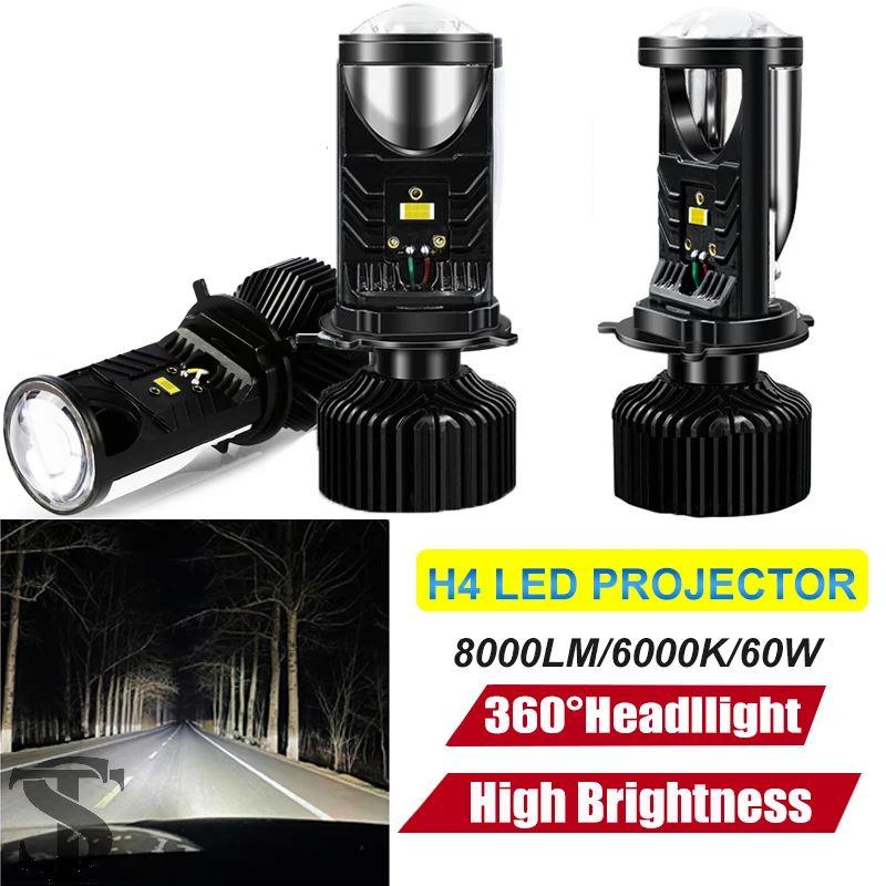車 Y6D H4 LED プロジェクターヘッドライト プロジェクターレンズ ファン付き 自動車用 HI LO ビーム ヘッドライト バイク用 ...