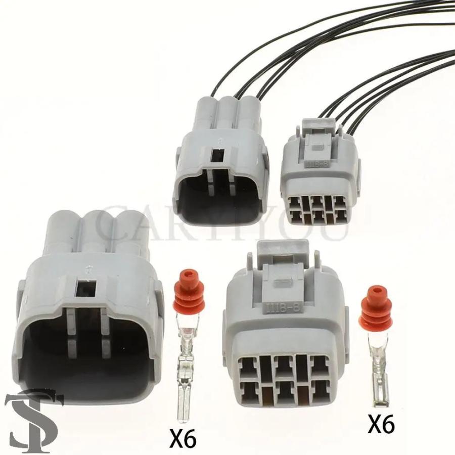 MT090 6ピン オスメス 防水 オートセンサーコネクタプラグ スズキ トヨタ ホンダ 6187-6561 6180-6771用 1セット ...