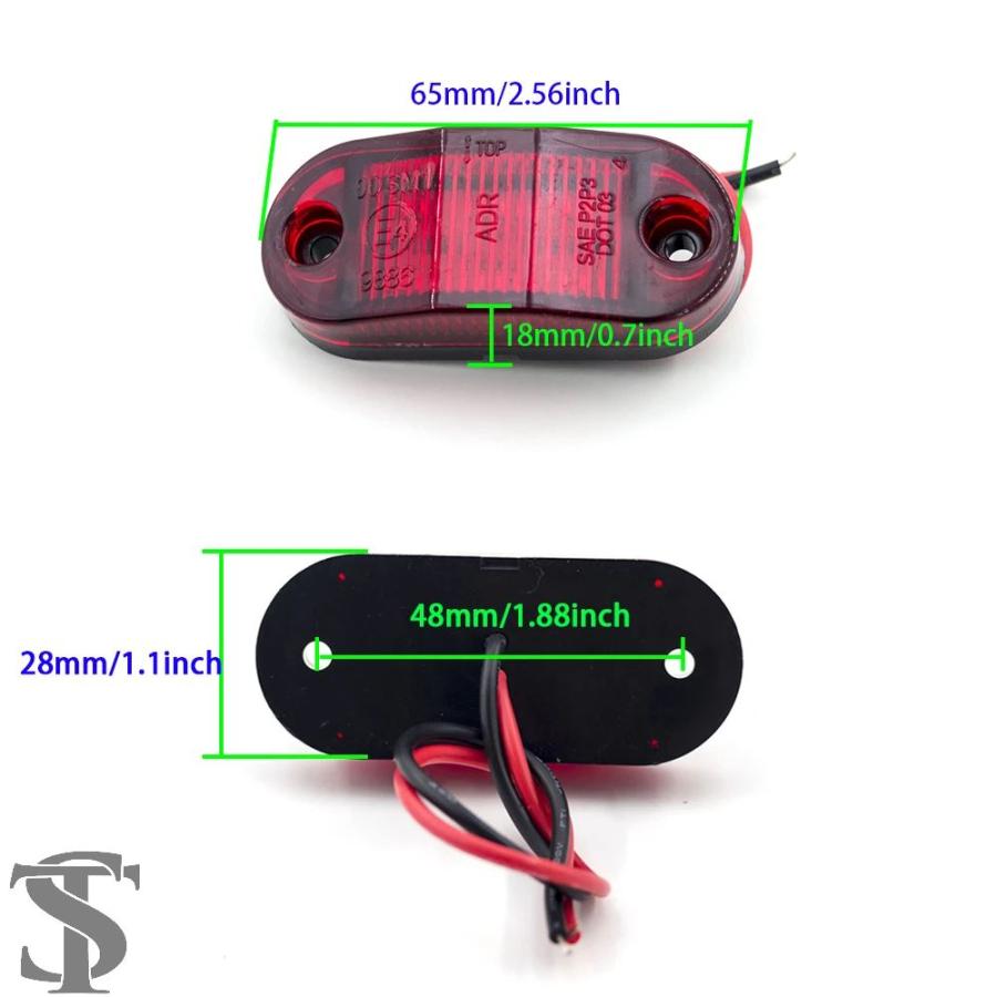 6/8/10PCS 12V 24V 6 LED LIGHT OVAL CLEARANCE DIODE SIDE MARKER WARNING ...