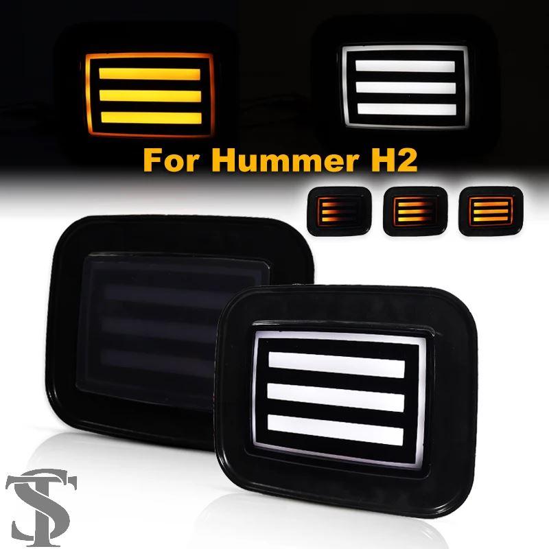 2 個フロントバンパーサイドマーカー LED ウィンカースイッチバックライトハマー H2 ハマー SUT シーケンシャルウインカー 2002-2009 : T-マート Yahoo!店 - 通販 ...