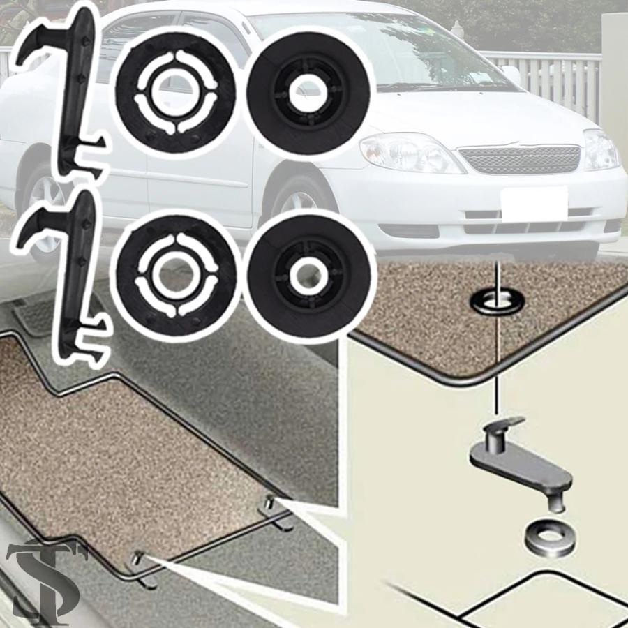 ブランド登録なし 2 キットトヨタカローラ E120 E130 2002 - 2008 タコマ N140 N190 N270 カーペットフロアマットクリップリテーナー固定クランプリベット ...