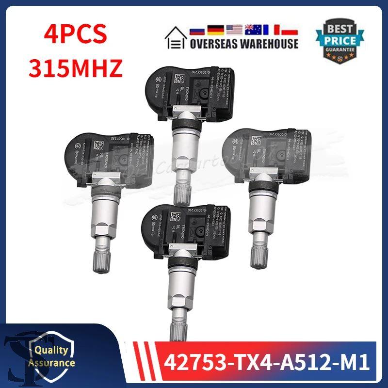 315MHZ タイヤエア圧モニターシステムセンサー 42753-TX4-A512-M1 2014 2015 アキュラ MDX RDX TPMS タイヤセンサー 4 個 42753TX4A51 ...