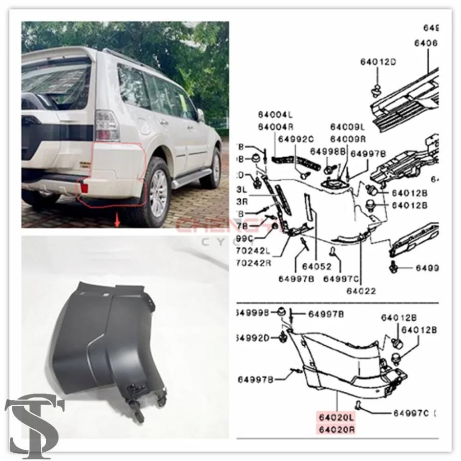 リアバンパーコーナーパジェロモンテロ V93W V97W V98W 6410C442 6410A292 6410B018 : T-マート Yahoo!店 - 通販 - Yahoo!ショッピング