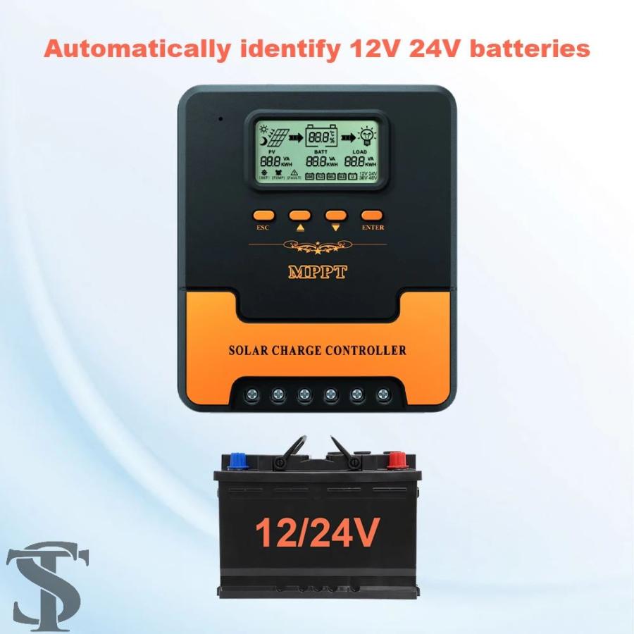MPPT ソーラーチャージャーコントローラ 60A 50A 40A 30A 20A 10A 12V 24V ソーラーパネルレギュレータ LCD ディスプレイまざま負荷制御モード : T-マート ...