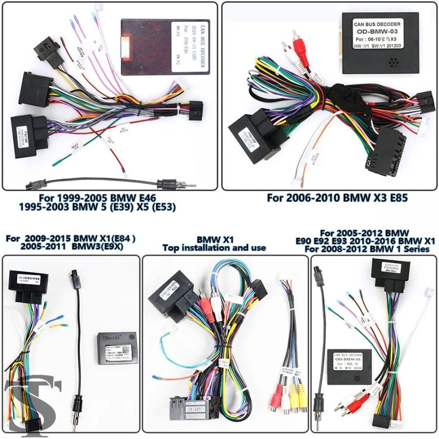 1999-2005BMW E46 1995-2003BMW5 E39 X5 E53 CD ラジオケーブルハーネスキャンバス 2006-2010X3 E85 2009-2015BMW X1E84 ...