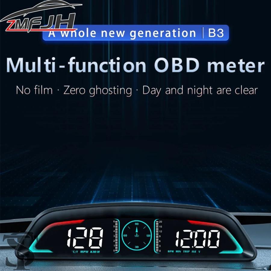 車 OBD HUD B3 ヘッドアップディスプレイデジタルスピードメータースピード超過アラーム時計 RPM 電圧水温多機能ディスプレイ : T-マート Yahoo!店 - 通販 - Yahoo ...