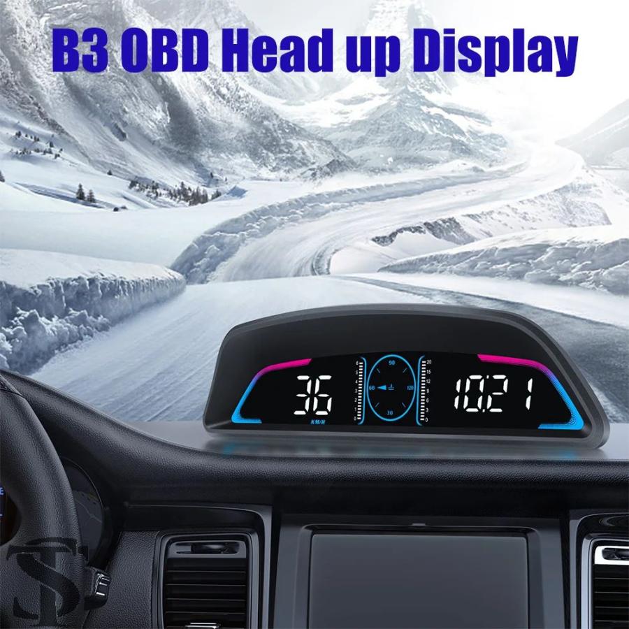 B3 ヘッドアップディスプレイ車 OBD HUD 新デジタルスピードメータースピード超過警報時計 RPM 電圧水温多機能ディスプレイ : T-マート Yahoo!店 - 通販 - Yahoo ...