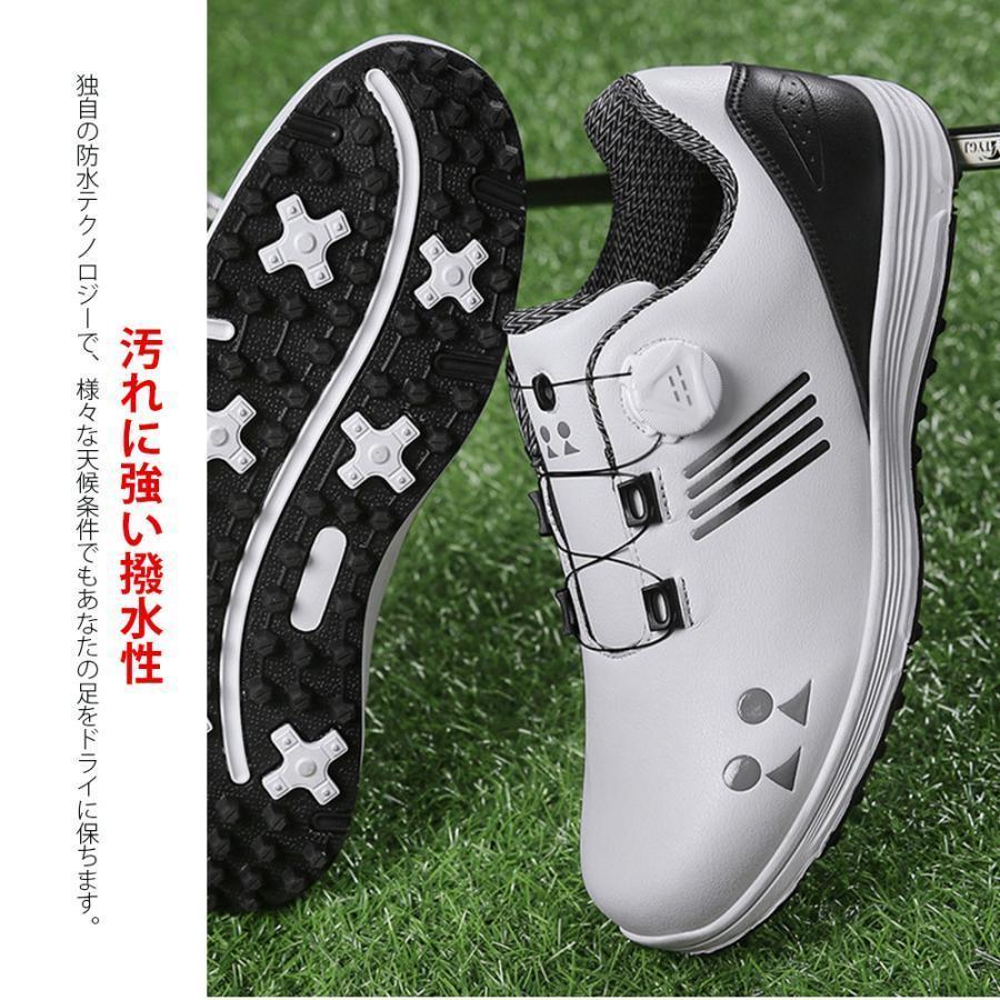 ゴルフシューズ メンズ レディース スニーカー 防水 耐久 大きいサイズ ダイヤル式 幅広い スパイクレス フィット感 軽量 動きやすい 練習場 白 おすすめ :x-240521-nz427 ...