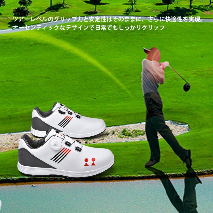 ゴルフシューズ メンズ レディース スニーカー 防水 耐久 大きいサイズ ダイヤル式 幅広い スパイクレス フィット感 軽量 動きやすい 練習場 白 おすすめ :x-240521-nz427 ...