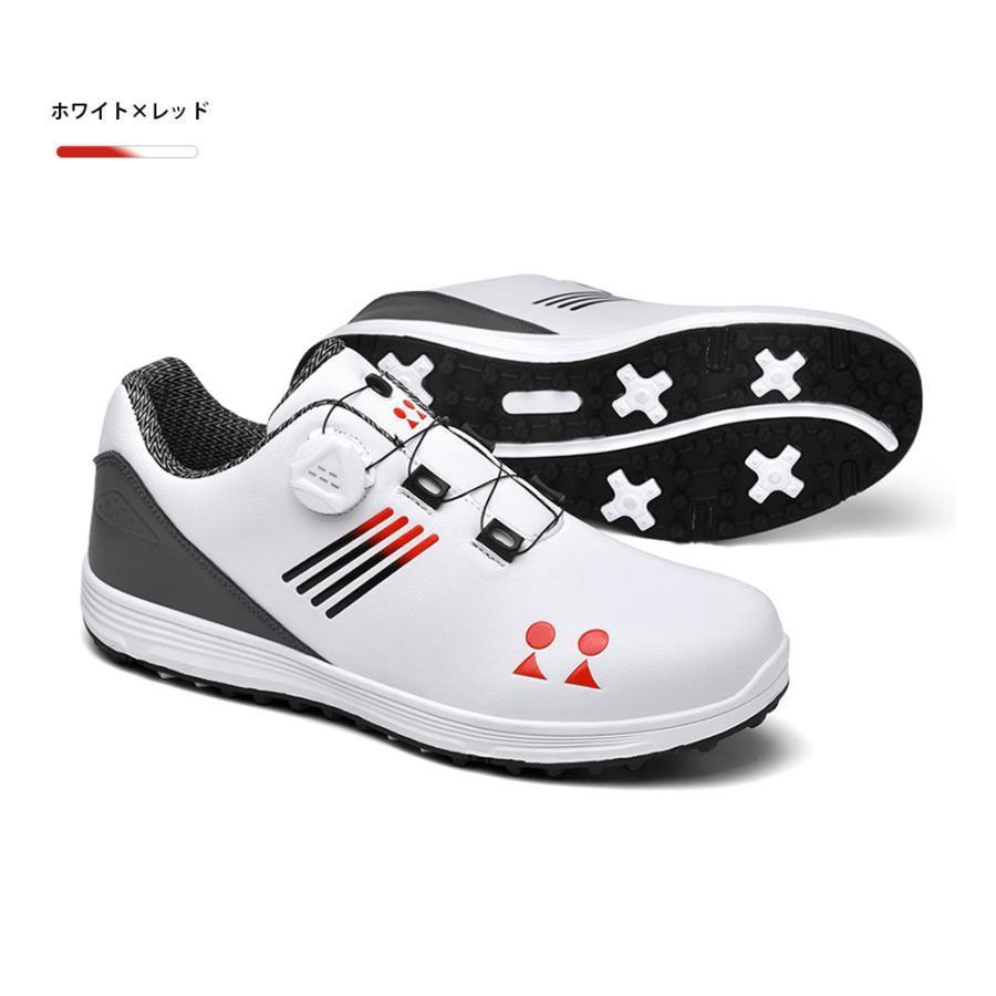 ゴルフシューズ メンズ レディース スニーカー 防水 耐久 大きいサイズ ダイヤル式 幅広い スパイクレス フィット感 軽量 動きやすい 練習場 白 おすすめ :x-240521-nz427 ...