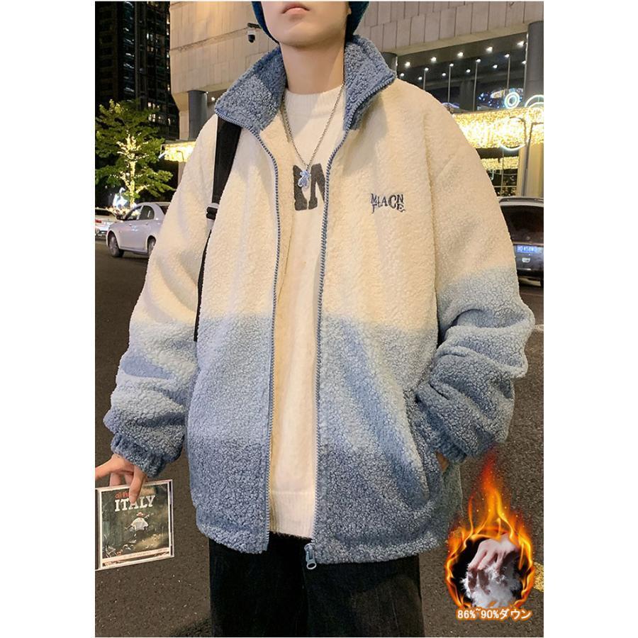 ダウンジャケット メンズ 冬 アウター ボア ブルゾン カラー切替 フリースコート ショート丈 ダウンコート アウター 冬用 暖かい あったか 長袖 おしゃれ 軽量 : x-240523 ...