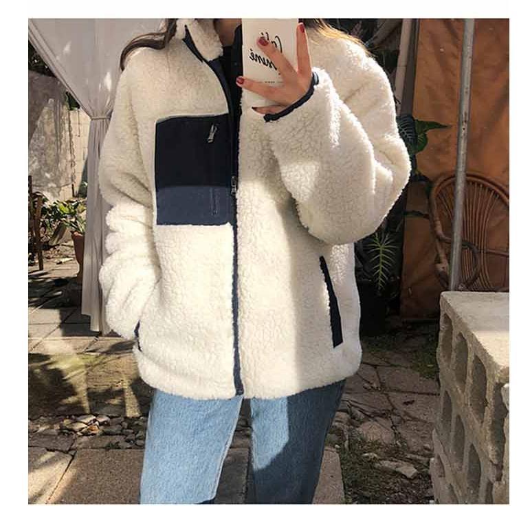 ボアジャケット アウター レディース ブルゾン フリース ビッグシルエット オーバーサイズ シンプル ストリート カジュアル ミリタリー 秋 冬 冬服 : x-240523-nz110 ...